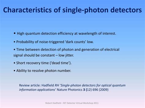 Ppt Infrared Superconducting Single Photon Detectors Powerpoint