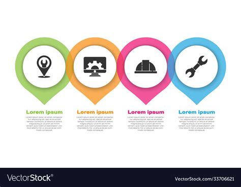 Set Location With Wrench Spanner Computer Monitor Vector Image