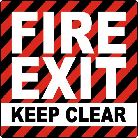 Fire Exit Keep Clear Floor Sign Save 10 Online