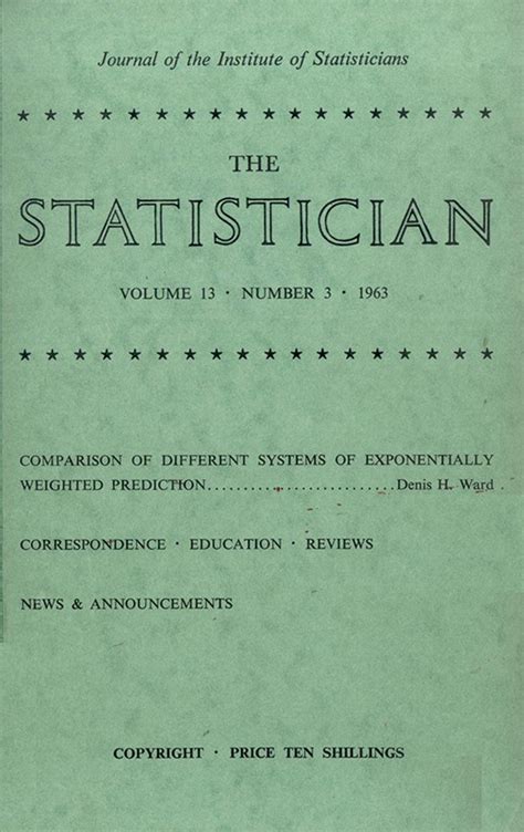 Volume 13 Issue 3 Journal Of The Royal Statistical Society Series D