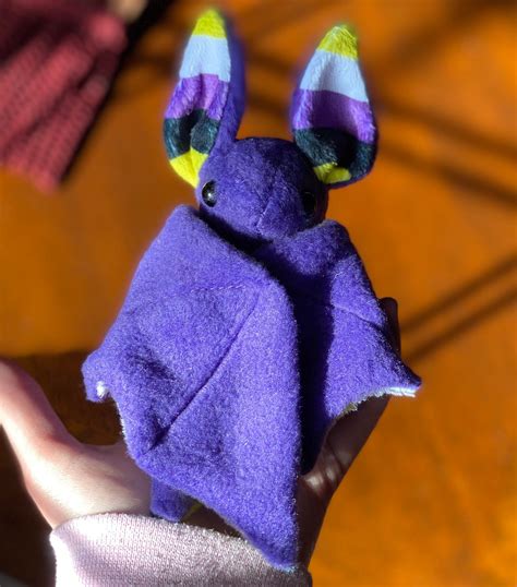 Non Binary Enby Bat Plushie Pride Bat Plush Ts Hand Made Etsy