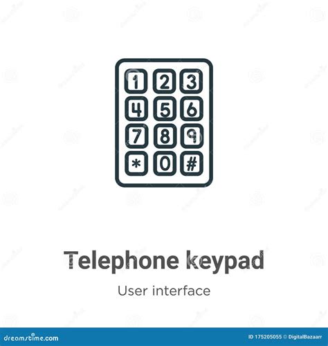Telephone Keypad Outline Vector Icon Thin Line Black Telephone Keypad Icon Flat Vector Simple