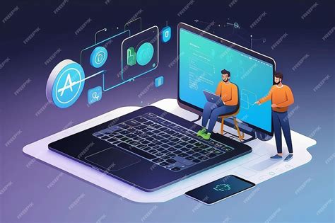 Premium Ai Image Low Code Development Concept Illustration