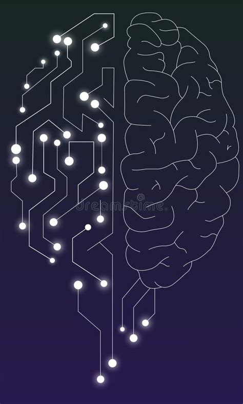 Artificial Intelligence And Human Brain Fusion Concept Stock Illustration Illustration Of