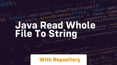 Java Read Whole File To String Youtube