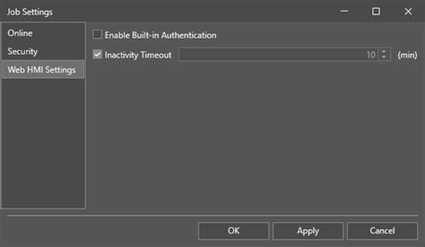 Web Hmi Settings