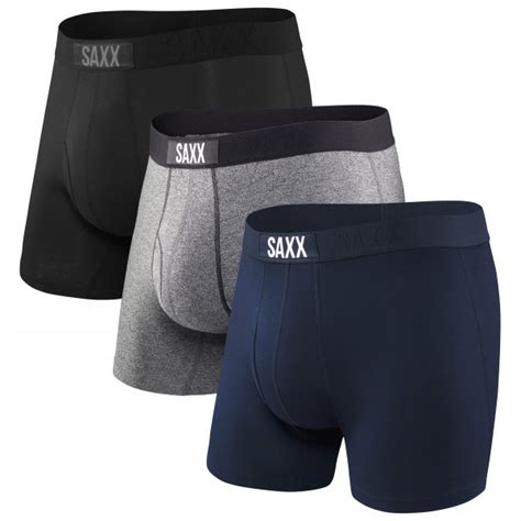 Saxx Ultra Super Soft Boxer Brief Fly 3 Pack Synthetic Base Layer Men