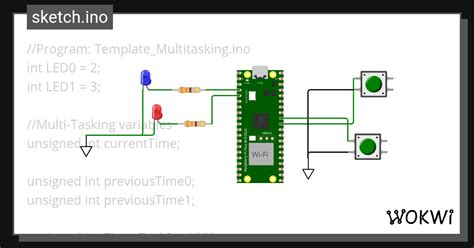 Template Multi Tasking Wokwi Esp32 Stm32 Arduino Simulator