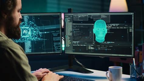 Premium Photo Programmer Drinking Coffee Interrupted By Awaken Ai Gaining Consciousness