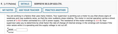 Solved 8 [ 1 Points] Details Serpse10 30 5 Op 023 Ctx My