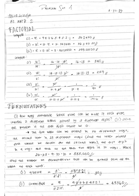 Solution Factorial Permutations And Combinations Studypool