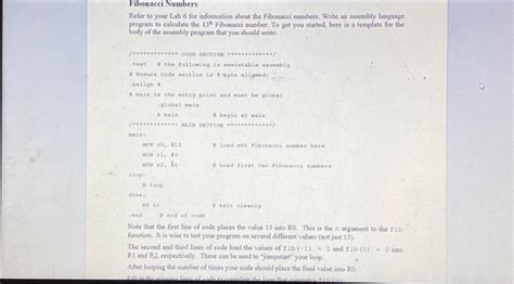 Solved Fibonacci Numbers Refer To Your Lab For Information Chegg