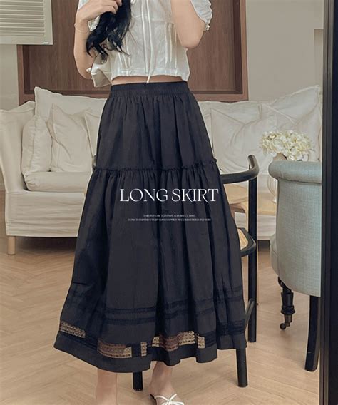 사로 ️주문폭주인생여름스커트 ️캉캉스커트코튼롱스커트바스락치마h라인롱스커트플레어스커트발레코어밴딩스커트 S153 2col