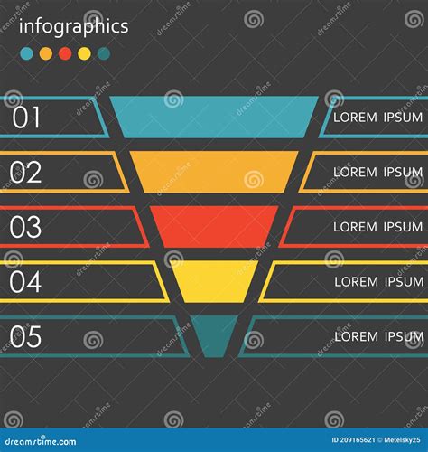 Funnel Template 5 Steps Options Or Levels Funnel Marketing Sales And Business Infographics