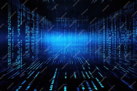 Binary Code On A Dark Blue Background Computer Generated Abstract