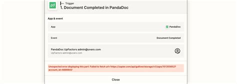 The Document Completed Trigger In Pandadoc Is Receiving An Error Zapier Community