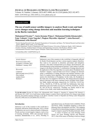 The Use Of Multi Sensor Satellite Imagery To Analyze Flood Events And