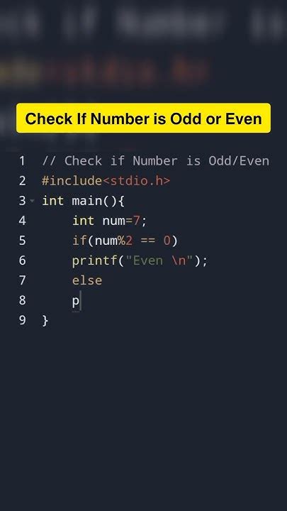 Checking Oddeven In C Shorts C Youtube