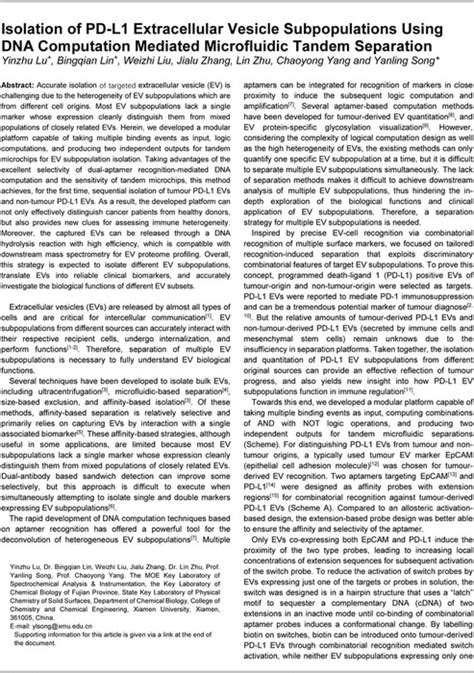 Isolation Of Pd L1 Extracellular Vesicle Subpopulations Using Dna Computation Mediated