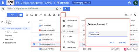rename documents and folders in views aodocs knowledge base