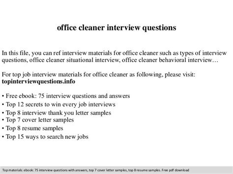 Office Cleaner Interview Questions