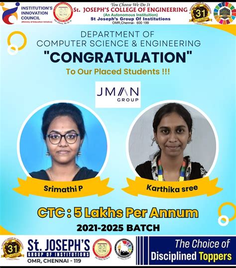 Congratulations Achievement Jman Proudmoment Success Sjce Cse