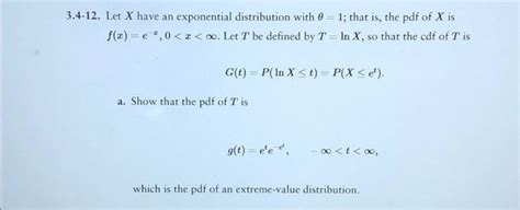 Solved Let X Have An Exponential Distribution With Chegg