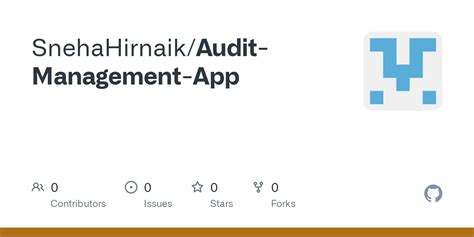 GitHub SnehaHirnaik Audit Management App