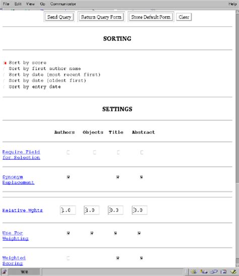 The Settings Section Of The Query Form Allows The User To Customize The Download Scientific