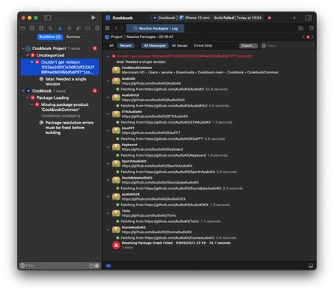 Missing Package Product Cookbookcommon Issue Audiokit Cookbook Github