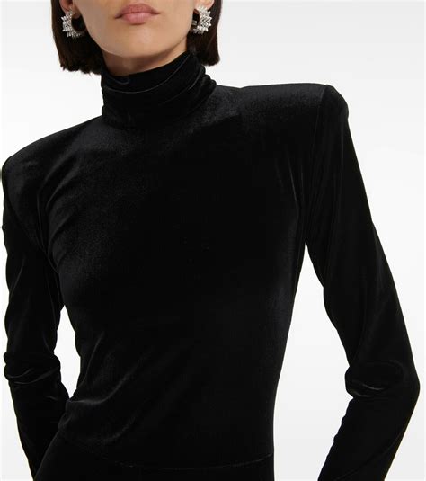 Alexandre Vauthier Turtleneck Velvet Jumpsuit Alexandre Vauthier
