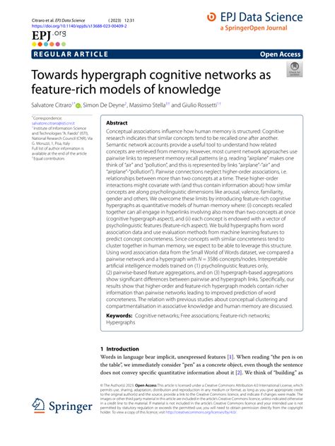 pdf towards hypergraph cognitive networks as feature rich models of