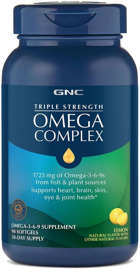 Gnc Triple Strength Omega Complex Omega 3 6 9 Supplement 1725mg