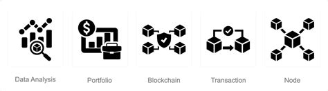 A Set Of 5 Blockchain Icons As Data Analysis Portfolio Blockchain