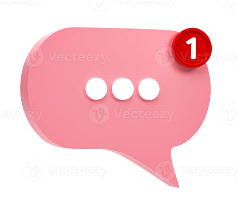 D Rendering Chat Bubble Icon Isolated On Transparent Background PNG