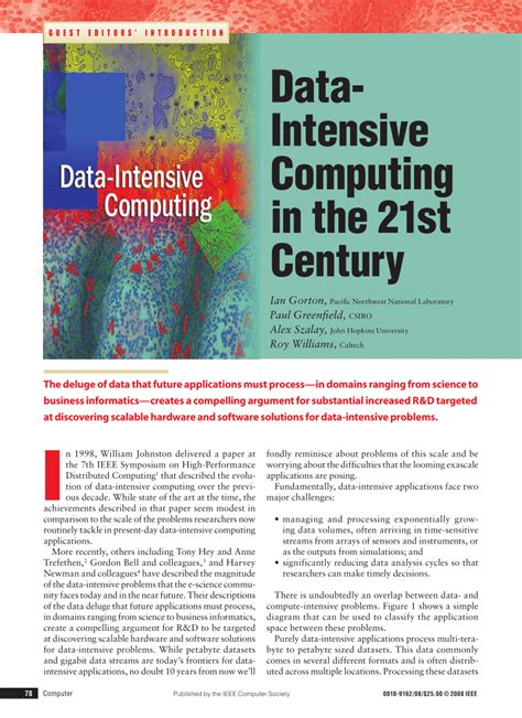 PDF Data Intensive Computing In The St Century IEEE Computer