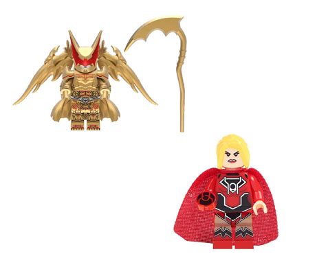 Red Lantern Supergirl Vs Hellbat Minifigures Lego Compatible Dc Superh