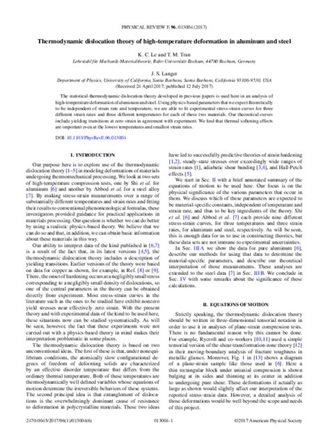 Pdf Thermodynamic Dislocation Theory Of High Temperature Deformation