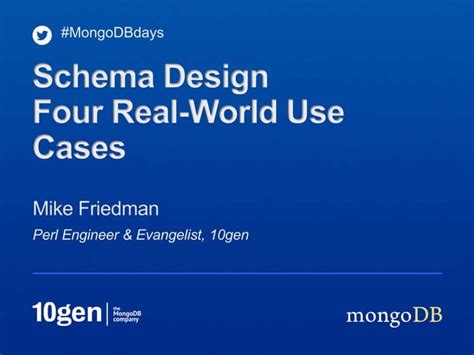 Mongodb Schema Design Four Real World Examples Ppt