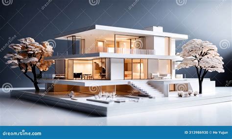Architectural Model Of Modern House On Display Stock Illustration Illustration Of Estate