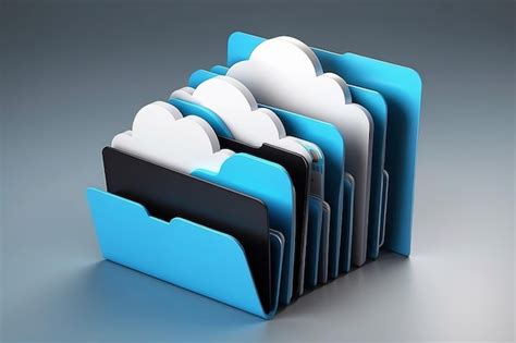 File Folders Document With Cloud Computing Technology Symbol Online