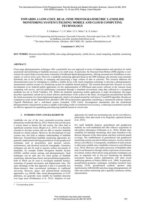 Pdf Towards A Low Cost Real Time Photogrammetric Landslide