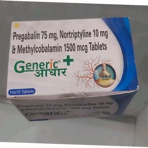 Pregabalin 75mg Nortriptyline 10mg Methylcobalamin 1500mcg Tablet Paqckaging Size 10 10