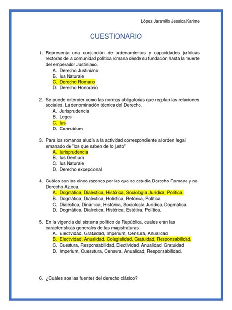 Cuestionario De Opción Múltiple Pdf