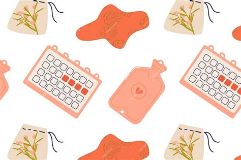 Premium Vector Menstruation Period Supplies Pattern Vector