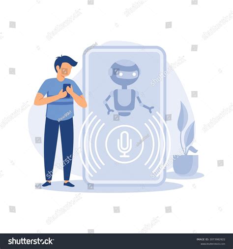 Chatbot Voice Controlled Virtual Assistant Illustration Stock Vector