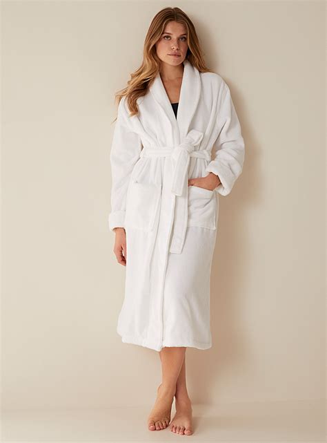 Absorbent Terry Shawl Collar Long Robe Miiyu Shop Womens Robes
