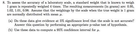 Solved To Assess The Accuracy Of A Laboratory Scale A