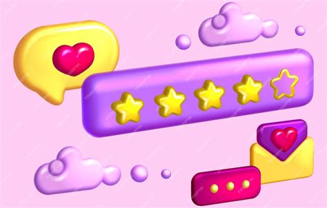 Звездный рейтинг онлайн обратной связи или опрос 3d векторная иллюстрация Письмо по электронной