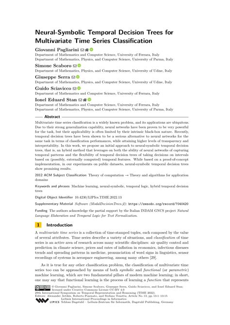 Pdf Neural Symbolic Temporal Decision Trees For Multivariate Time Series Classification